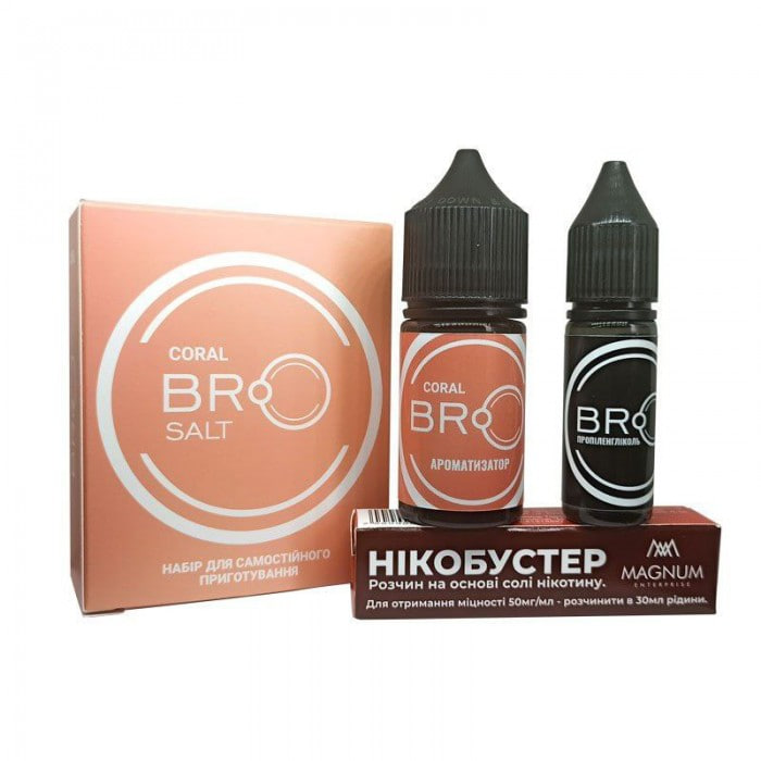 Набор солевой жидкости BRO Salt Coral (Персик) 30 мл 50 мг: купить по ...