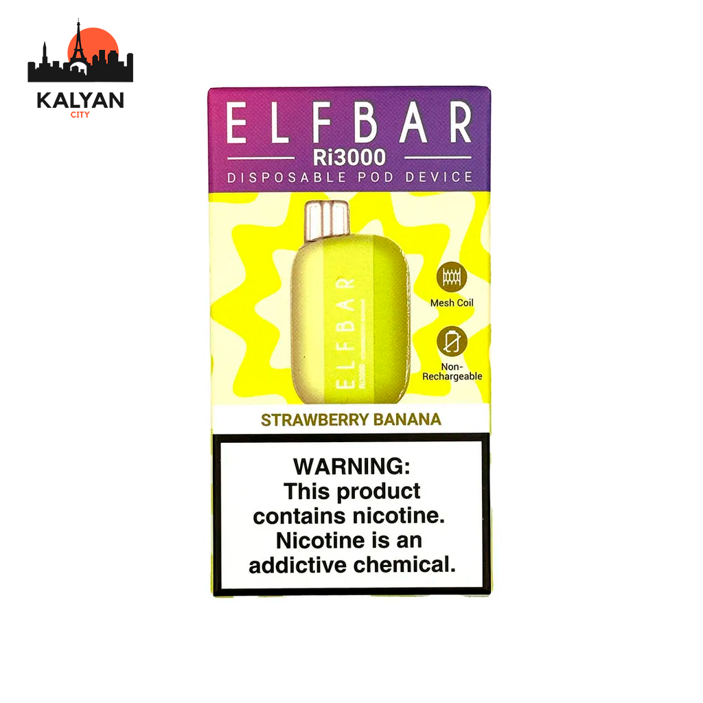 Elf Bar RI3000 Strawberry Banana (Полуниця Банан): купити у Києві та ...