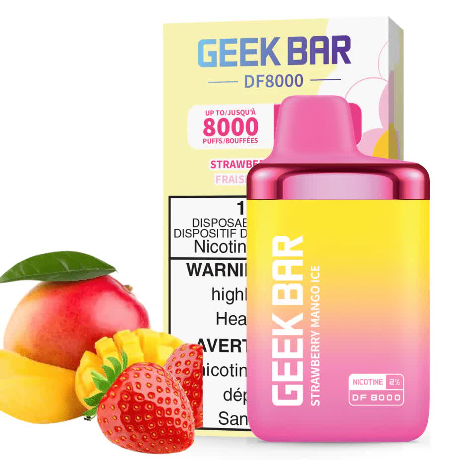 Geek Bar DF8000 Mango Strawberry: купити одноразову сигарету Geek Bar ...