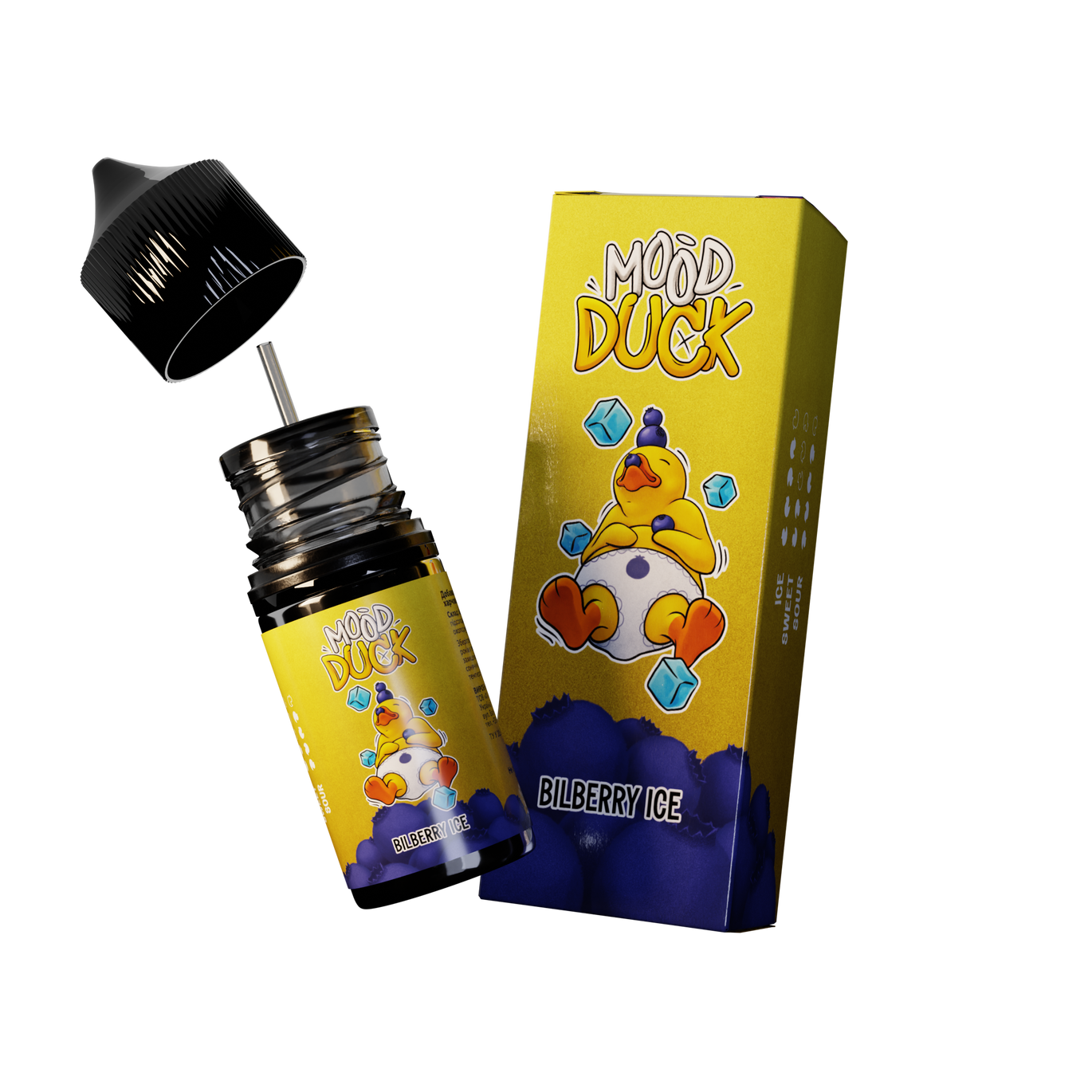 Набор солевой жидкости MOOD DUCK Bilberry Ice (Черника Лед) 30 мл 50 мг ...